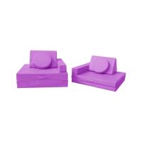 China Toddler To Teen Playscape Couch 10PCS Micro-Suede Half Cylinder Playroom Sofa for sale