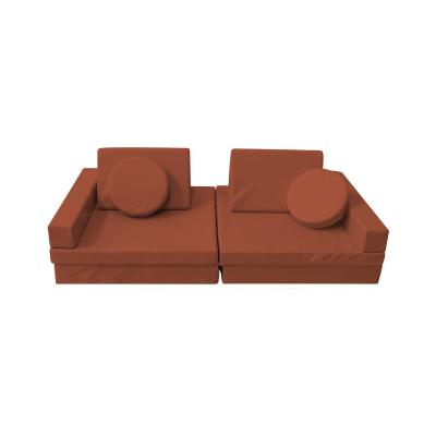 China Creative Kids Modular Microsuede Floor Foam Play Couch For Playroom for sale