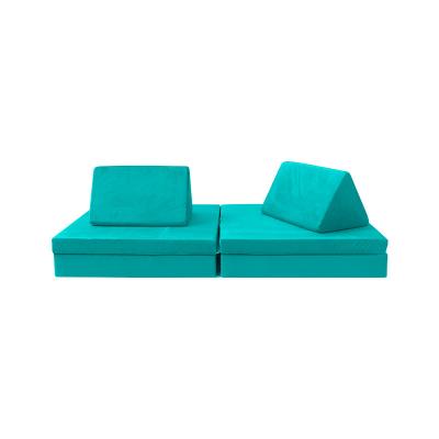 China CertiPur-US Velvet Fabric 6pcs Foam Play Couch For Toddlers for sale