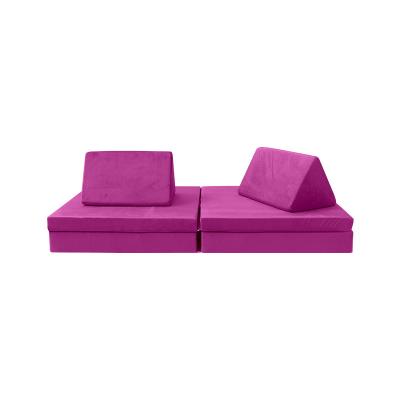 China Toddler To Teen Couch Play High Density Foam Velvet Childrens Play Sofa for sale