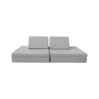 China Foldable Foam Play Couch Set Modular Play Sofa With 2 Triangle Pillows for sale