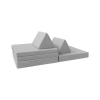 China Foldable Foam Play Couch Set Modular Play Sofa With 2 Triangle Pillows for sale