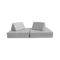 China Foldable Foam Play Couch Set Modular Play Sofa With 2 Triangle Pillows for sale