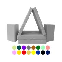China Foldable Foam Play Couch Set Modular Play Sofa With 2 Triangle Pillows for sale