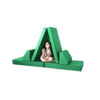 China Velvet Polyester Kids Foam Play Couch 6PCS With Waterproof Inner Liner for sale