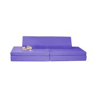 China Purple Versatile Microsuede Fabric Foam Play Couch For Playroom for sale