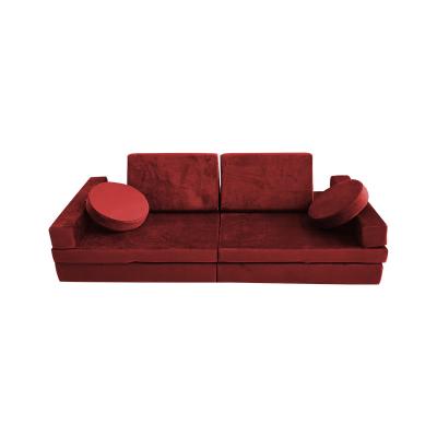 China SGS Red 10pcs High Density Foam Modular Couch For Playhouse for sale