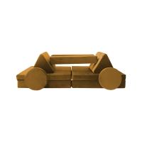 China 10pcs Modular Foam Kids Play Sofa Velvet Fabric Polyester Climbing Couch for sale