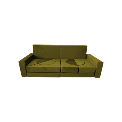 China 14 Pieces Modular Foam Flip Play Couch Set With Removable Suede Cover for sale