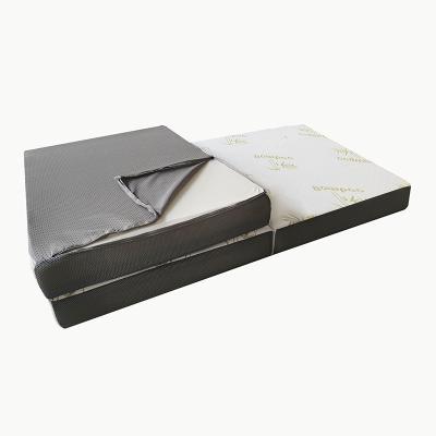China Tri Fold Design Charcoal Foam Mattress With Bamboo Fiber Fabric for sale