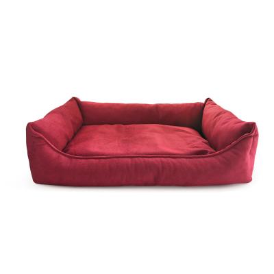 China Orthopedic Support Nest shape Washable Dog Bed red Cozy Plush for sale
