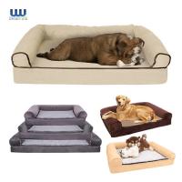 China Comfortable Luxury Orthopedic Memory Foam Washable Dog Bed Sofa Couch for sale