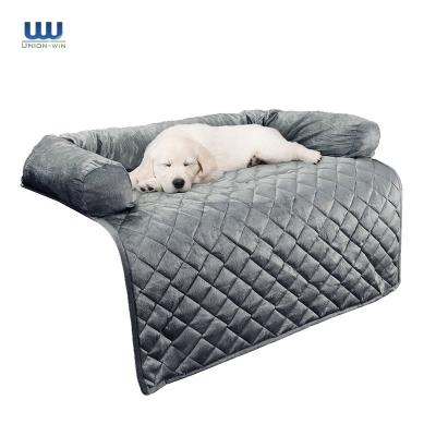 China Dogs Cats Pet Sleeping Mat Filled 3 Sided Bolster Soft Plush Fabric for sale