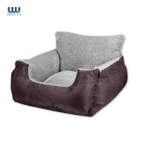 China Customized Warm Soft Pet Car Seat Car Dog Bed With Storage Pocket for sale