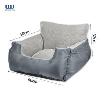 China Customized Warm Soft Pet Car Seat Car Dog Bed With Storage Pocket for sale