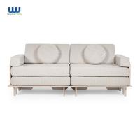 China 2 Seats Foam Play Couch Wear Resistant Fabric With Wooden Chair for sale