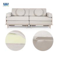 China 2 Seats Foam Play Couch Wear Resistant Fabric With Wooden Chair for sale