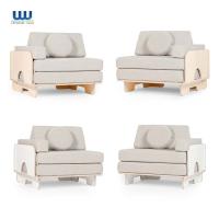 China 2 Seats Foam Play Couch Wear Resistant Fabric With Wooden Chair for sale