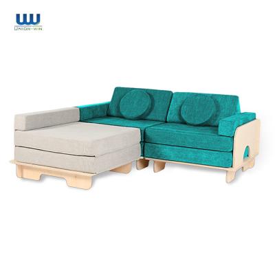 China 3 Piece Kids Sectional Sofa Modular Play Couch High Density Foam for sale