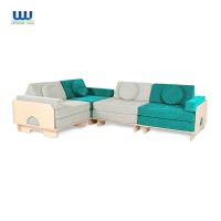 China 3 Piece Kids Sectional Sofa Modular Play Couch High Density Foam for sale