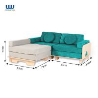 China 3 Piece Kids Sectional Sofa Modular Play Couch High Density Foam for sale