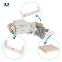 China Sectional Play Couch Sofa BookStore Wooden Fit 12 Large Books for sale