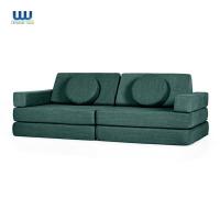 China 10 Piece Modular Play Couch With Microsuede Fabric And YKK Zipper for sale