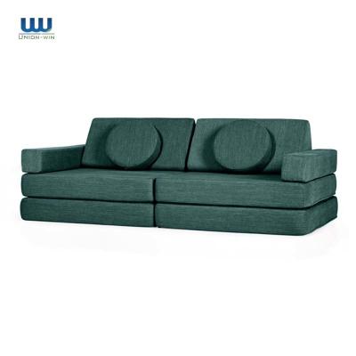 China 10 Piece Modular Play Couch With Microsuede Fabric And YKK Zipper for sale