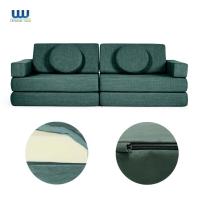 China 10 Piece Modular Play Couch With Microsuede Fabric And YKK Zipper for sale
