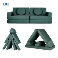 China 10 Piece Modular Play Couch With Microsuede Fabric And YKK Zipper for sale