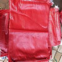 China PP Lemon Onion Mesh Bag Red Woven Polypropylene 55*85cm for sale