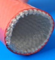 China Easy to install Silicone Rubber Fiberglass Sleeving , Silicone Coated Sleeving for sale