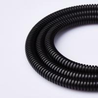 China PP Slit Wall Corrugated Loom Tubing , Black Bellows flexible corrugated pipe for sale