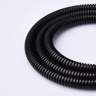 China PP Slit Wall Corrugated Loom Tubing , Black Bellows flexible corrugated pipe for sale