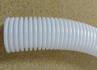 China White Corrugated Flexible Tubing , corrugated plastic wire protection for sale