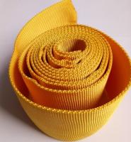 China CE Woven Polyester Hollow Webbing , Yellow Webbing For Hydraulic Pipes for sale