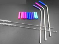 China Tooth Protection Flexible Silicone Tubing Food Grade Stainless Steel Straw Head Silicone Sleeve for sale
