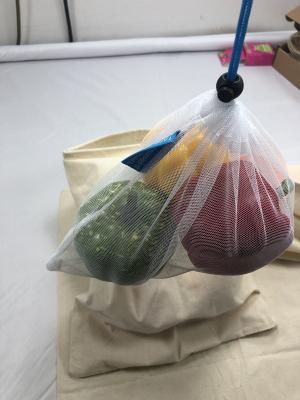 China Durable Plastic Mesh Produce Bags Knitting / Sewing With Neatly Stiching for sale