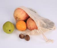 China Foldable Mesh Netting Bags Pure Cotton Mesh Beige White Color Solid Structure for sale