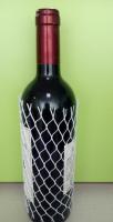 China Protective Polyethylene Mesh Sleeves 7.5cm Width Diamond Hole For Wine Bottle for sale