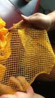 China Tubular Knitted Polyester Drawstring Bag , Sleeve Mesh Vegetable Storage Bags for sale