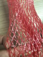 China Tubular Knitted Polyester Drawstring Bag , Sleeve Mesh Vegetable Storage Bags for sale