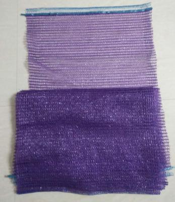 China Purple Raschel Plastic Mesh Netting Bags Drawstring For Vegetables / Fruits for sale