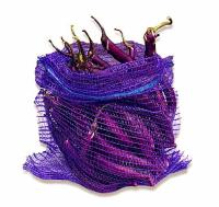 China Purple Raschel Plastic Mesh Netting Bags Drawstring For Vegetables / Fruits for sale