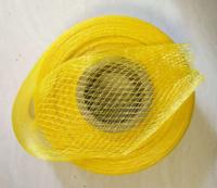 China Yellow Knitted Tubular Mesh Vegetable Storage Bags Environment Friendly Finish for sale