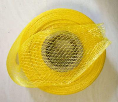 China Yellow Knitted Tubular Mesh Vegetable Storage Bags Environment Friendly Finish for sale