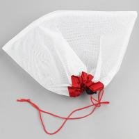 China Reusable Eco Friendly Mesh Kitchen Fruits and Food Storage Bags Produce Black Rope Mesh Bags White Premium Polyester for sale