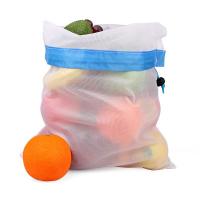 China Fruit Vegetable Toys Washable Pouch Black Rope Reusable Produce Shopping Mesh Storage Bags for sale