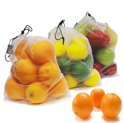 China Reusable Mesh Sleeve Plastic Polyester Mesh Kitchen Fruit / Vegetable Storage Bags for sale