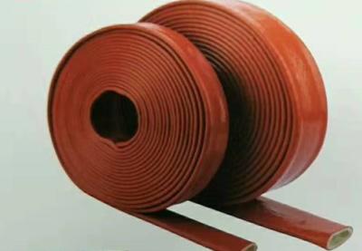 China Fire Proof Silicone Rubber Fiberglass Sleeving High Tenperature With Silicone Coated for sale